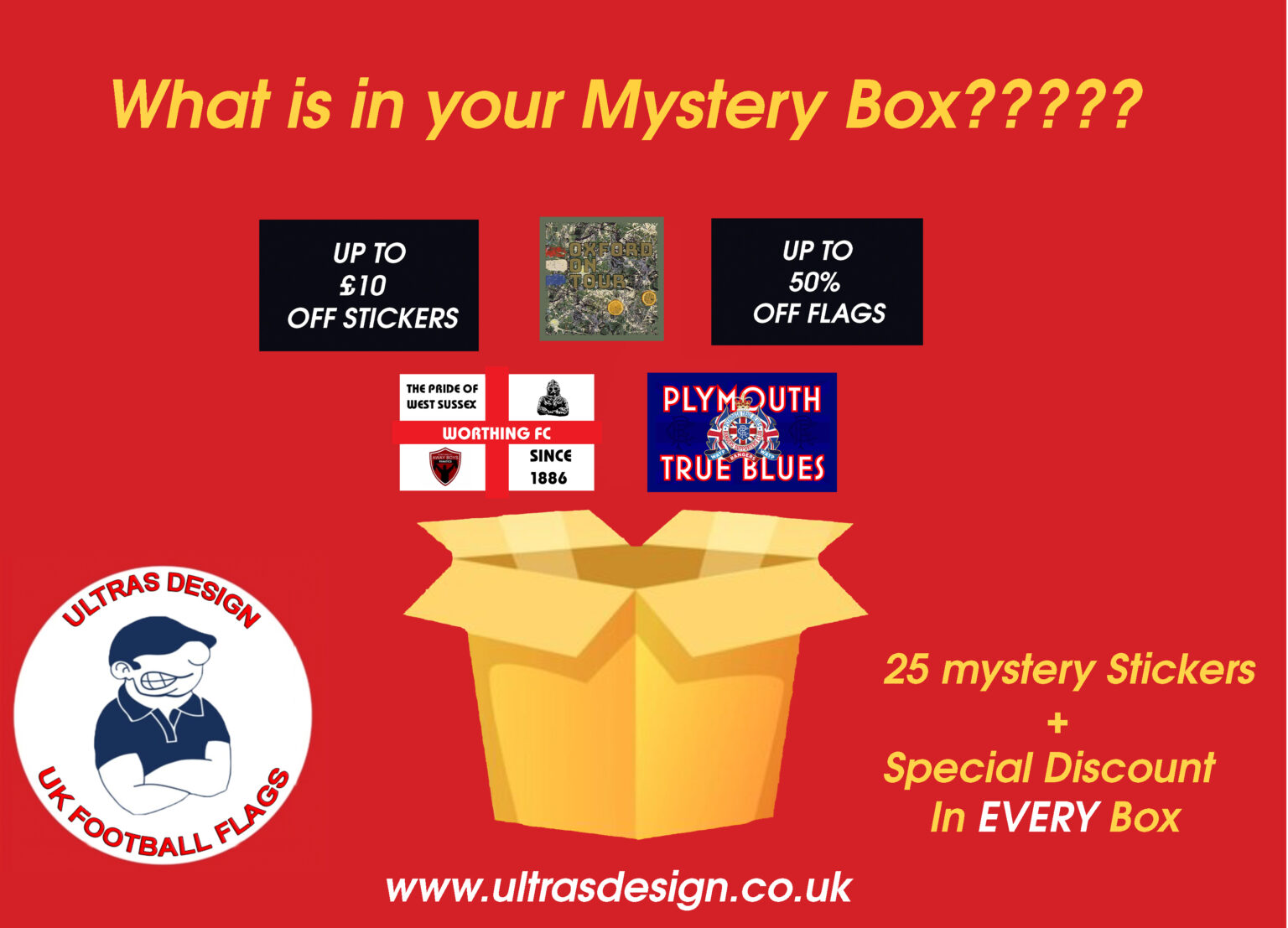 Mystery Stickers - UK Football Flags inc. Ultras Design
