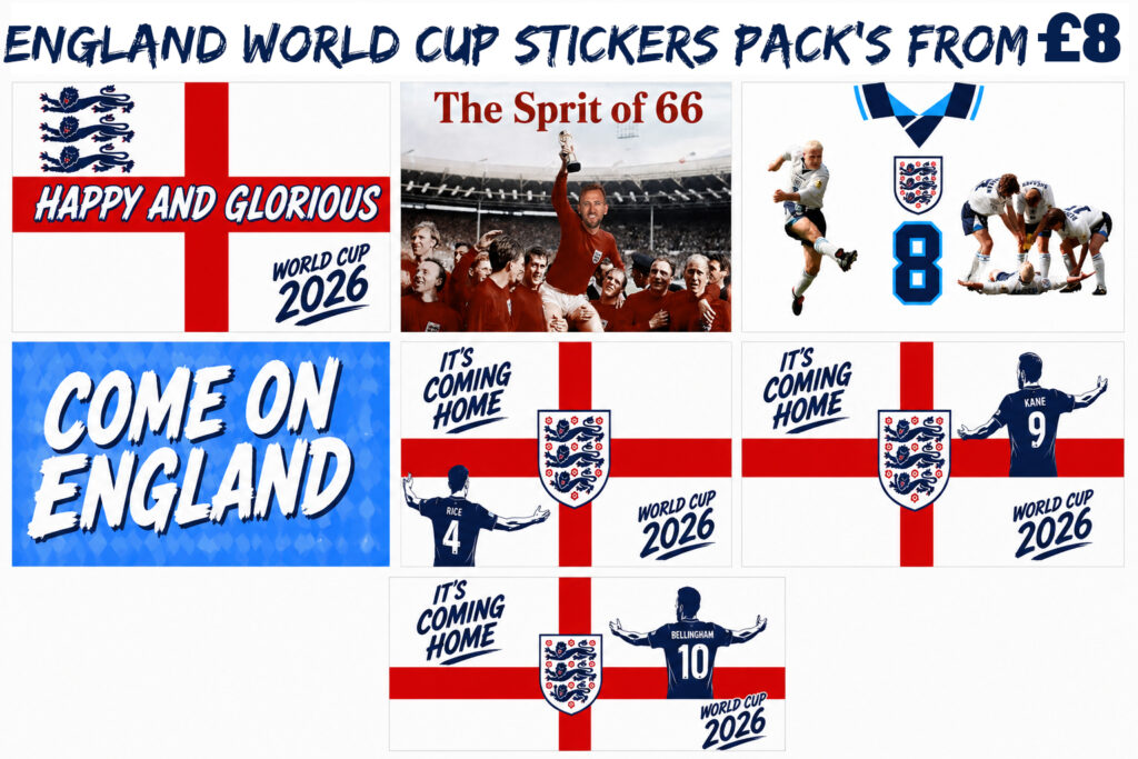 England World Cup 2026 Sticker Pack a - UK Football Flags inc. Ultras ...